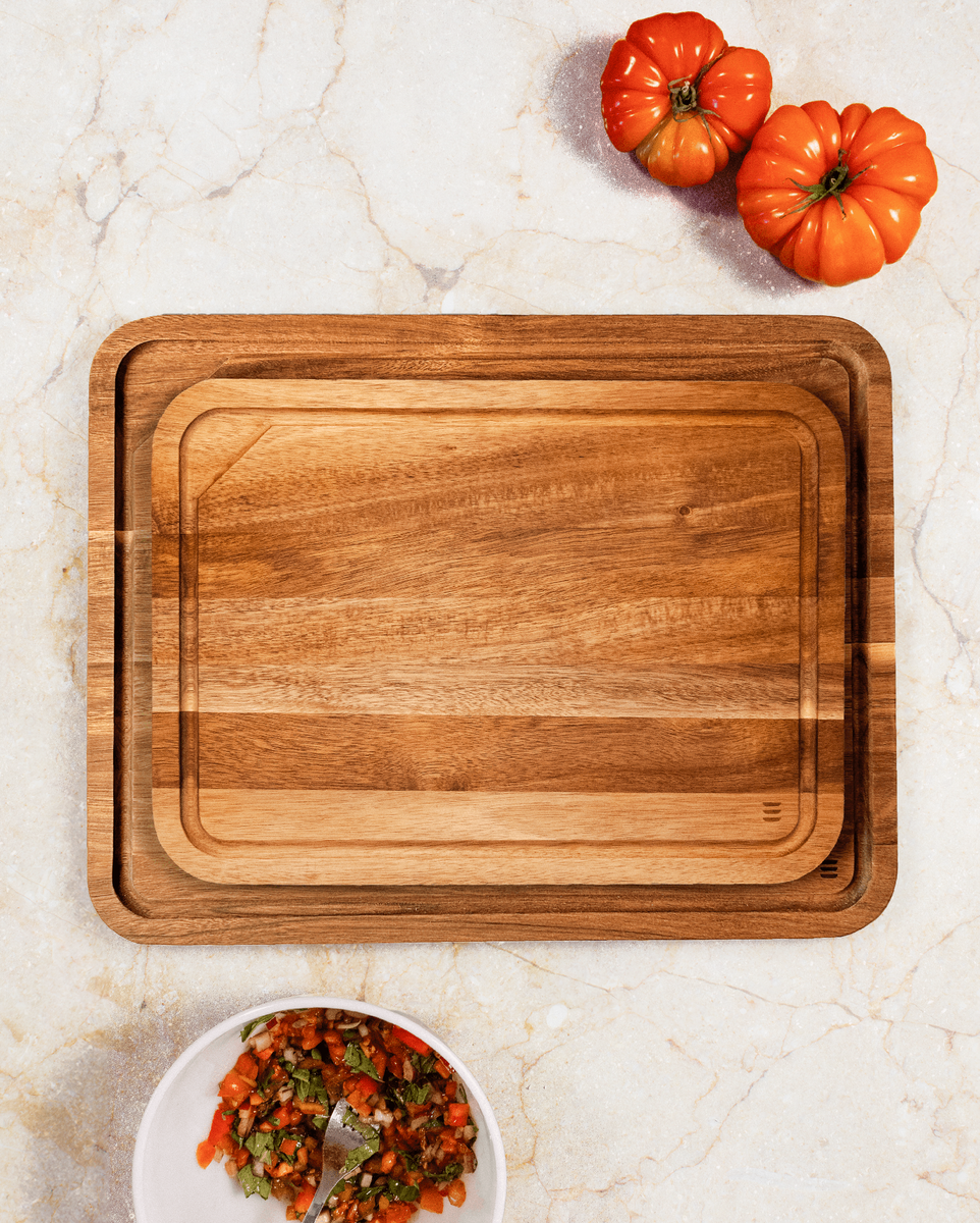 Cutting Board Set | Solid Acacia Wood with Juice Groove | Kilne