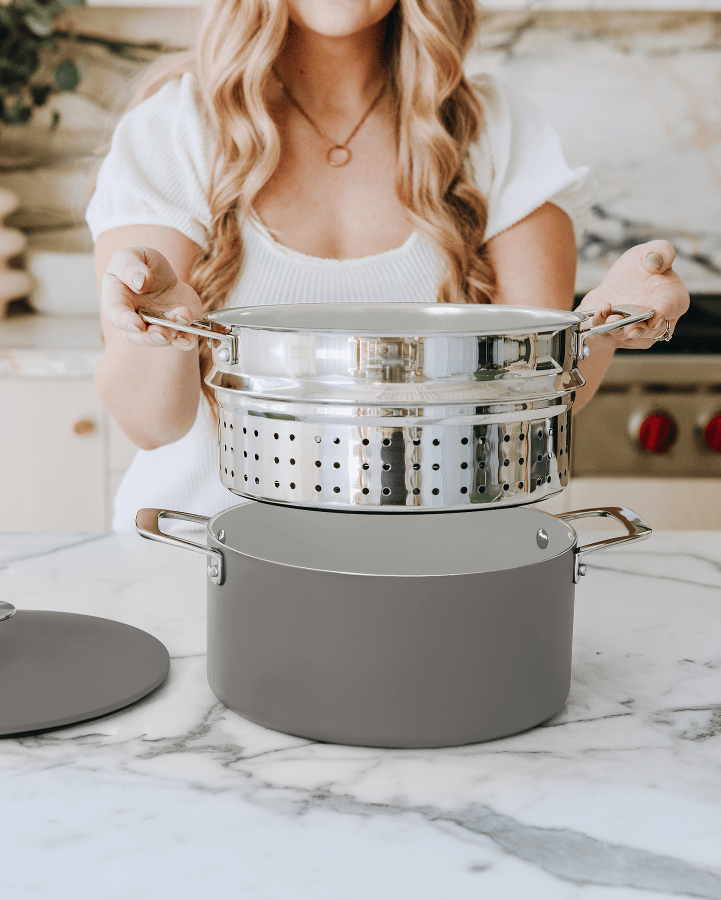 The Kilne Everything Pot + Steamer Bundle | Non-Stick Ceramic Pot ...