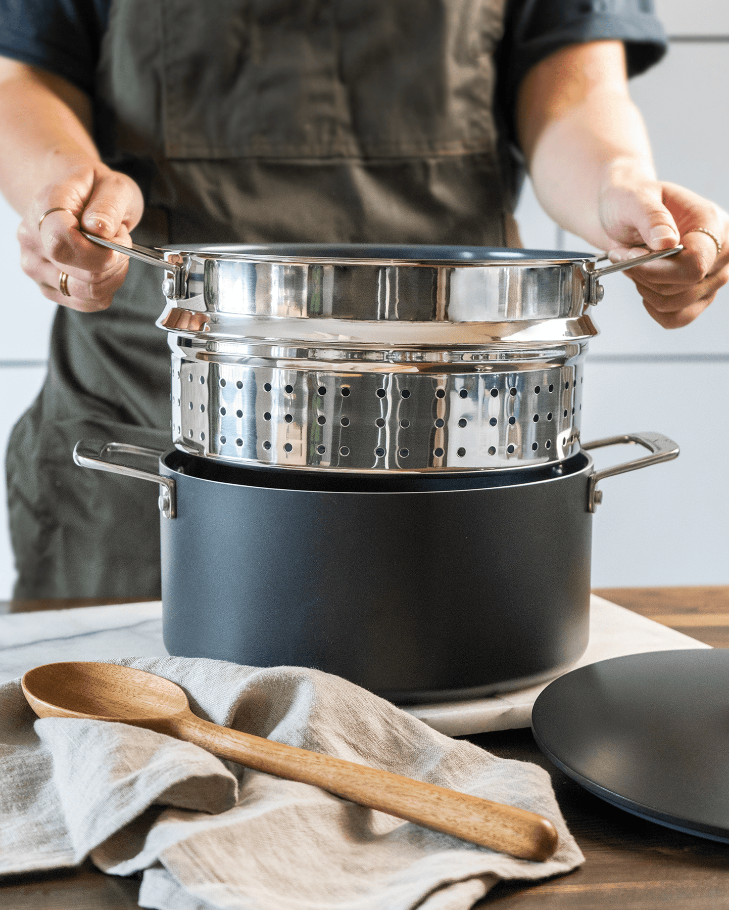 The Kilne Everything Pot + Steamer Bundle | Non-Stick Ceramic Coated ...